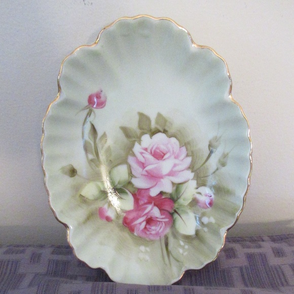Lefton China | Accents | Lefton China Green Heritage Cabbage Rose ...